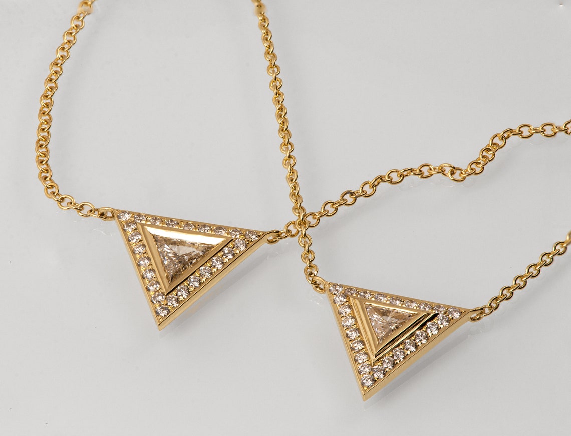 Triangle Diamond Pendant, Limited Edition - Etsy