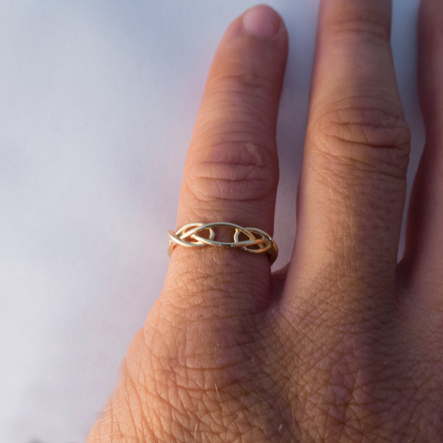 Infinity Knot Ring 14K Gold Ring Wedding Band 14K Gold | Etsy