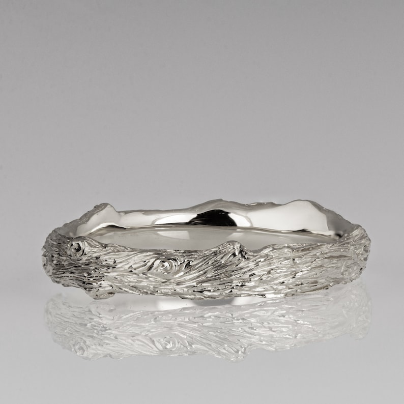 Platinum Twig Ring, Platinum Ring, Textured Wedding Ring, Wedding Ring ...