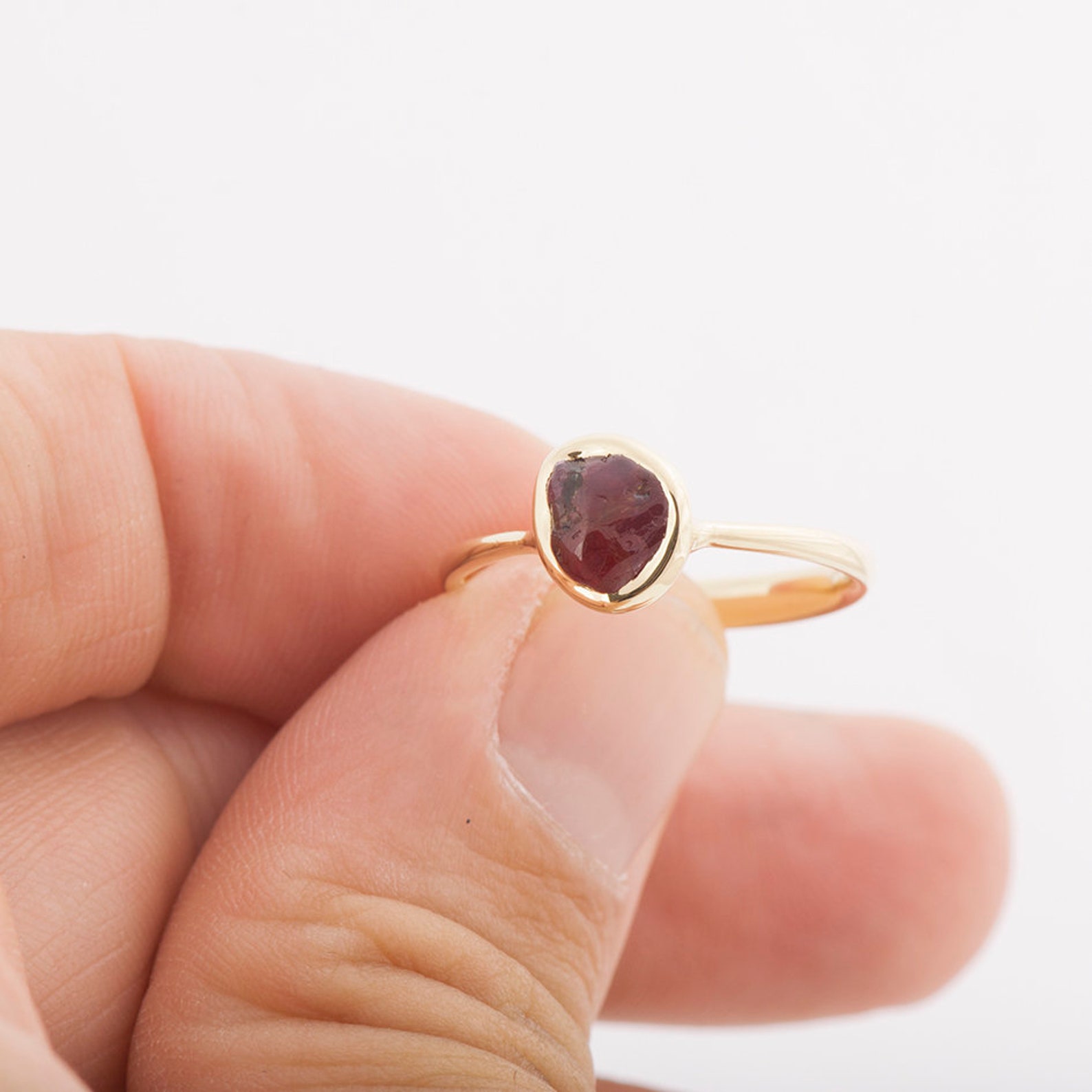 Raw Ruby Ring Raw Engagement Ring Unique Engagement Ring - Etsy