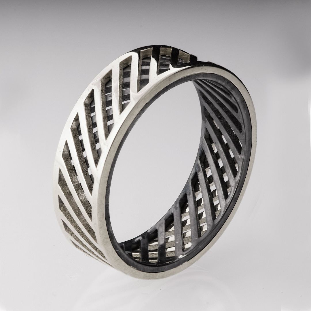 Platinum Wedding Band, Men's Platinum and Silver Wedding Band, Wedding ...