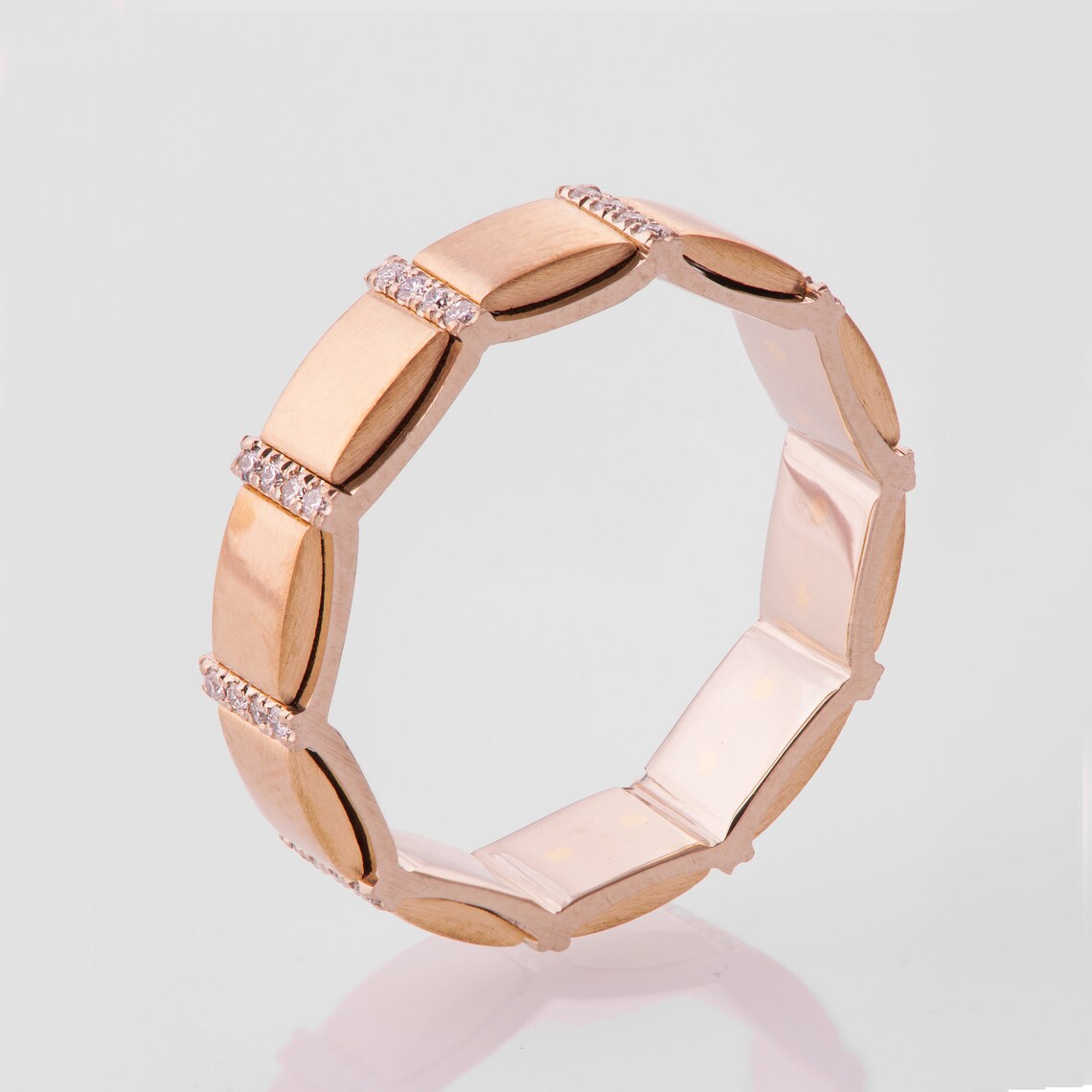 Two Tone Wedding Band Unique Wedding Band Wedding Ring | Etsy