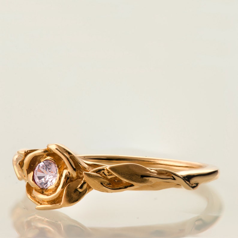 Rose Engagement Ring Rose Gold engagement ring unique | Etsy