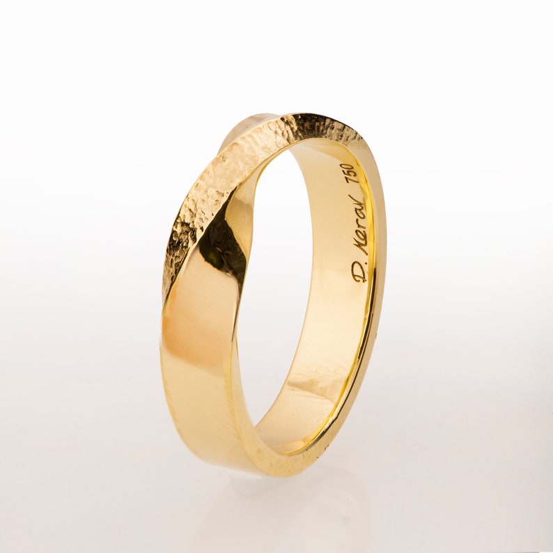 Mobius Ring Wedding Ring Hammered Mobius Ring Wedding - Etsy