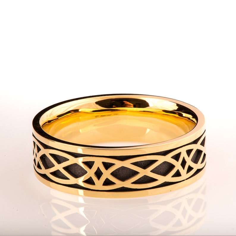 Celtic Wedding Band Wedding Band Two Tone Wedding Ring Two - Etsy