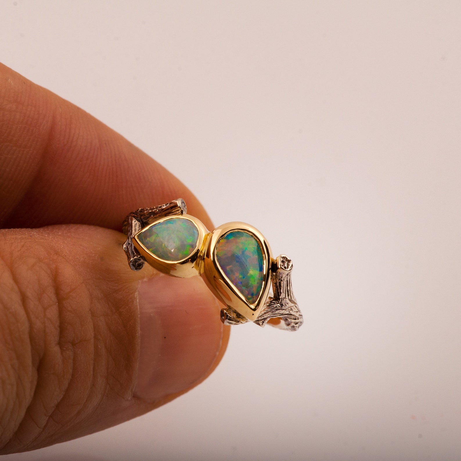 Twig Engagement Ring Pear Opal Ring Opal Twig Ring Opal | Etsy