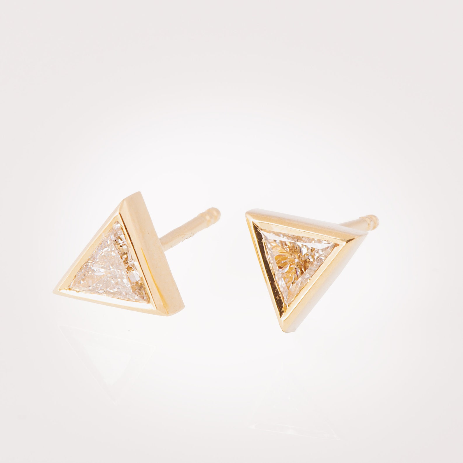 Triangle Diamond Earrings - Etsy