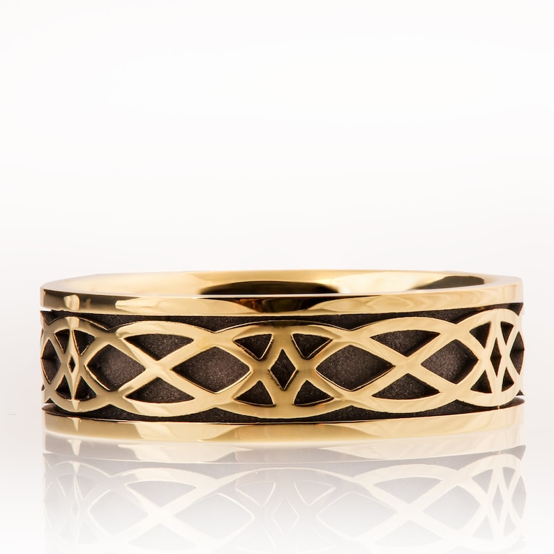 Celtic Wedding Band Wedding Band Two Tone Wedding Ring Two - Etsy