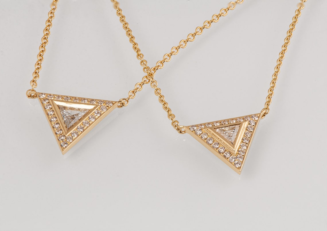 Triangle Diamond Pendant, Limited Edition - Etsy