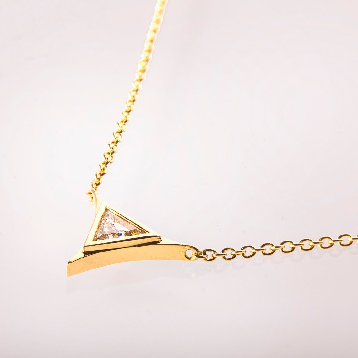 Triangle Pendant Diamond Pendant Art Deco Pendant Triangle - Etsy