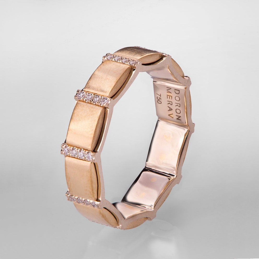 Two Tone Wedding Band, Unique Wedding Band, Wedding Ring , Wedding Band ...