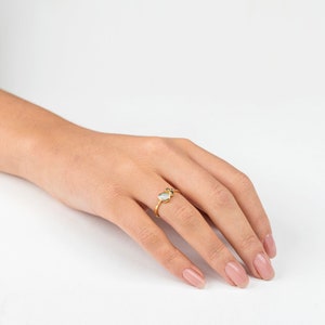 Opal Ring, Raw Diamond Ring, Cluster Ring, Opal Engagement Ring, Unique ...