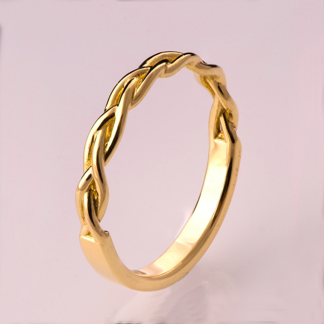 Braided Wedding Band, Dainty Braided Ring - Etsy