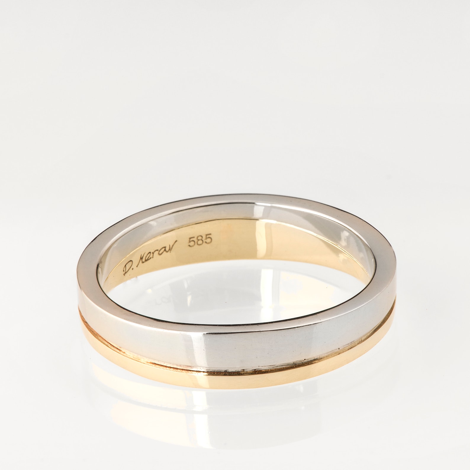 Unique Two Tone Wave Wedding Band - Etsy