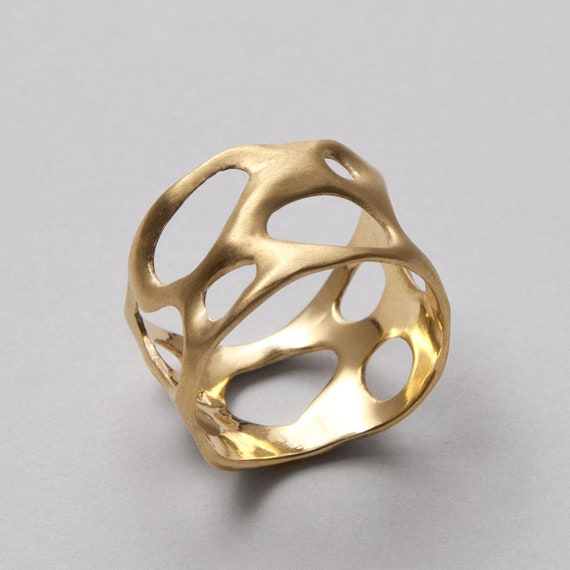 Organic 14k Gold Ring Wedding Ring Unisex Ring Wedding | Etsy