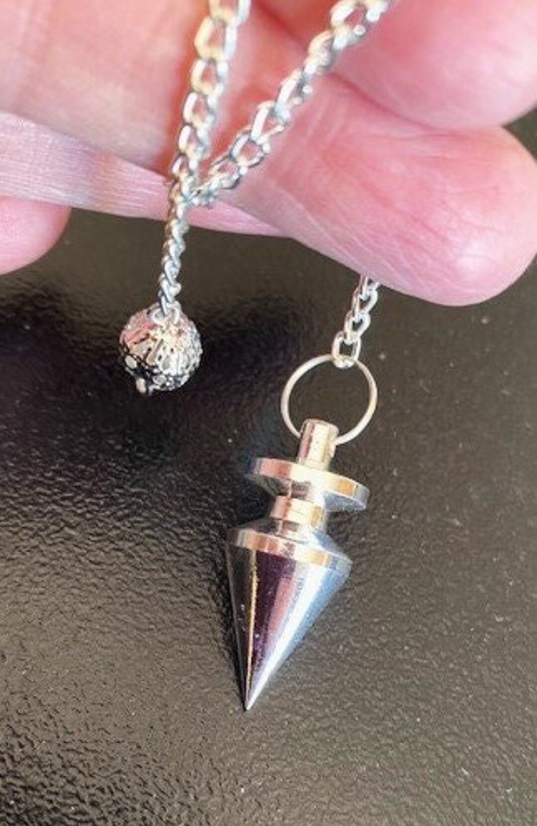 SILVER PENDULUM With DISC Top on Chain - Etsy