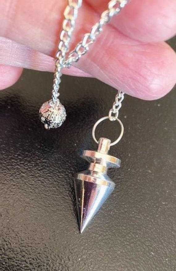 SILVER PENDULUM With DISC Top on Chain - Etsy