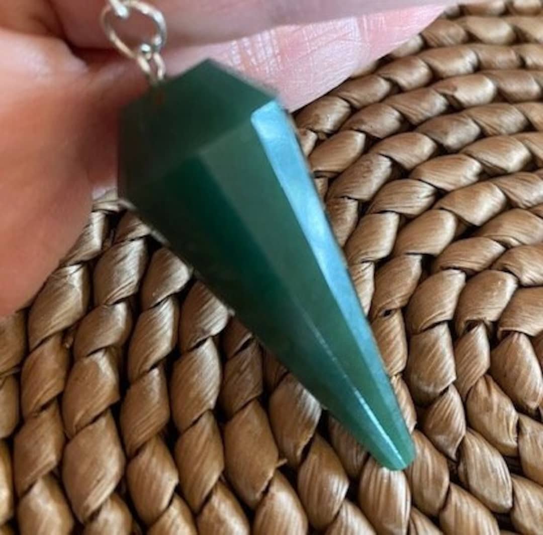 DARK Green JADE PENDULUM Multifaceted Dowsing Tool - Etsy