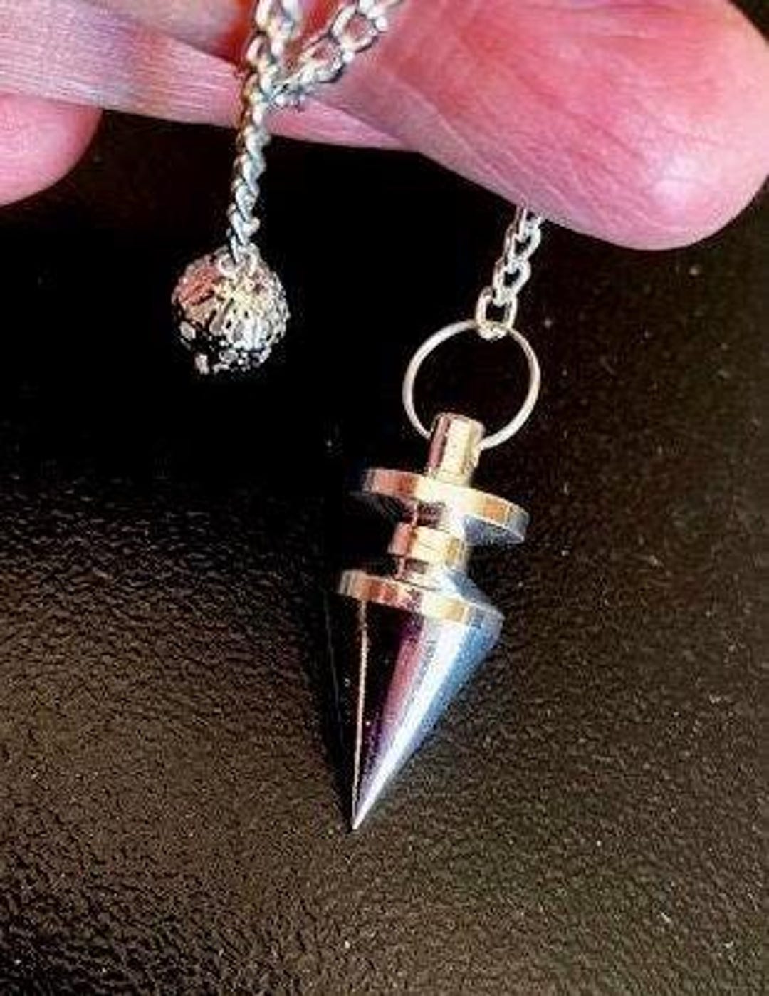 SILVER PENDULUM With DISC Top on Chain - Etsy
