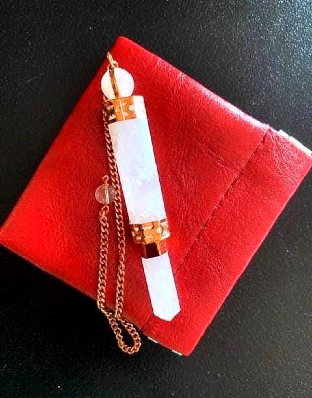 ROSE QUARTZ and COPPER Pencil Large Pendulum - Etsy