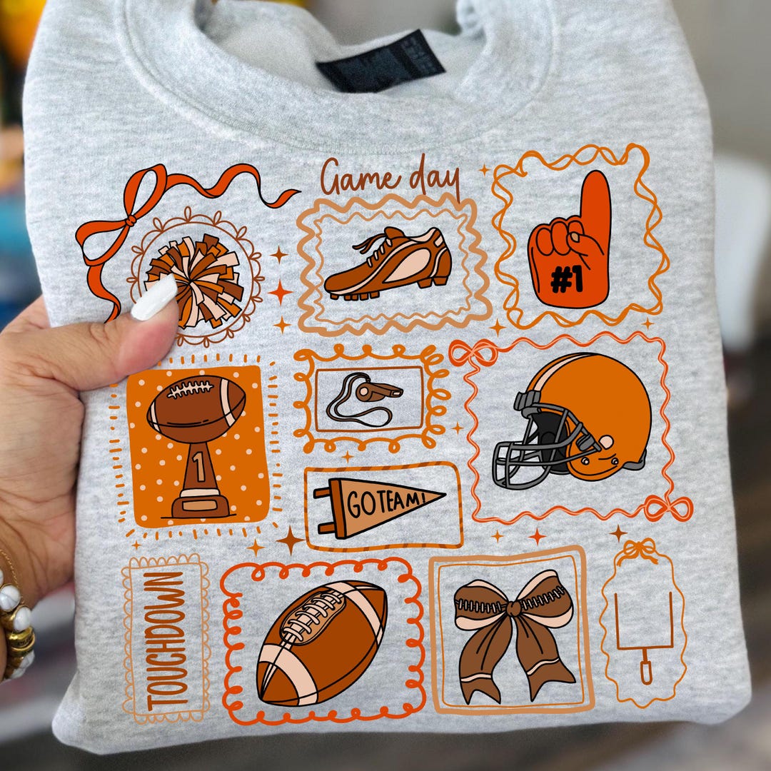 Preppy Football PNG, Retro Football Png, Football Season Sublimation ...