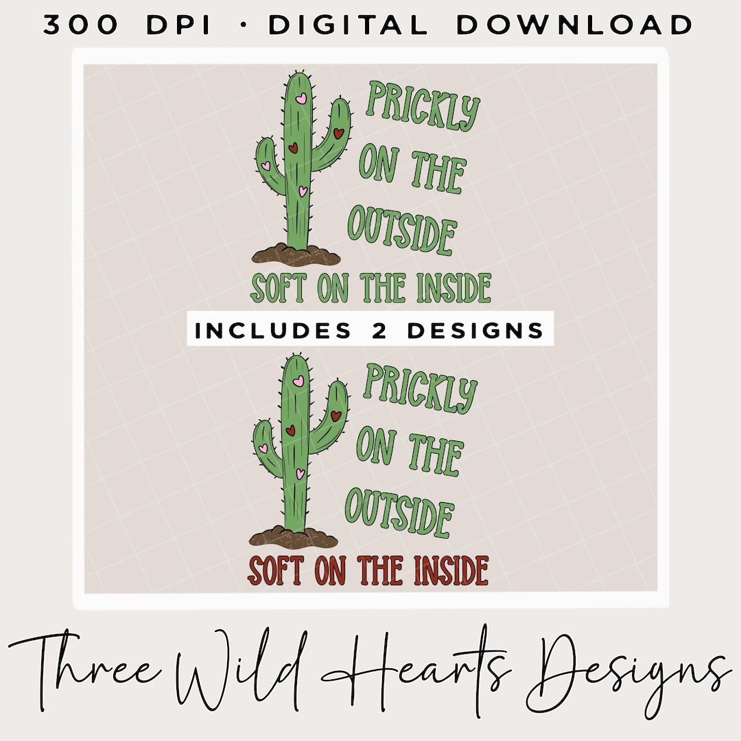 Prickly Soft Inside BUNDLE PNG | Valentine Cactus - Etsy