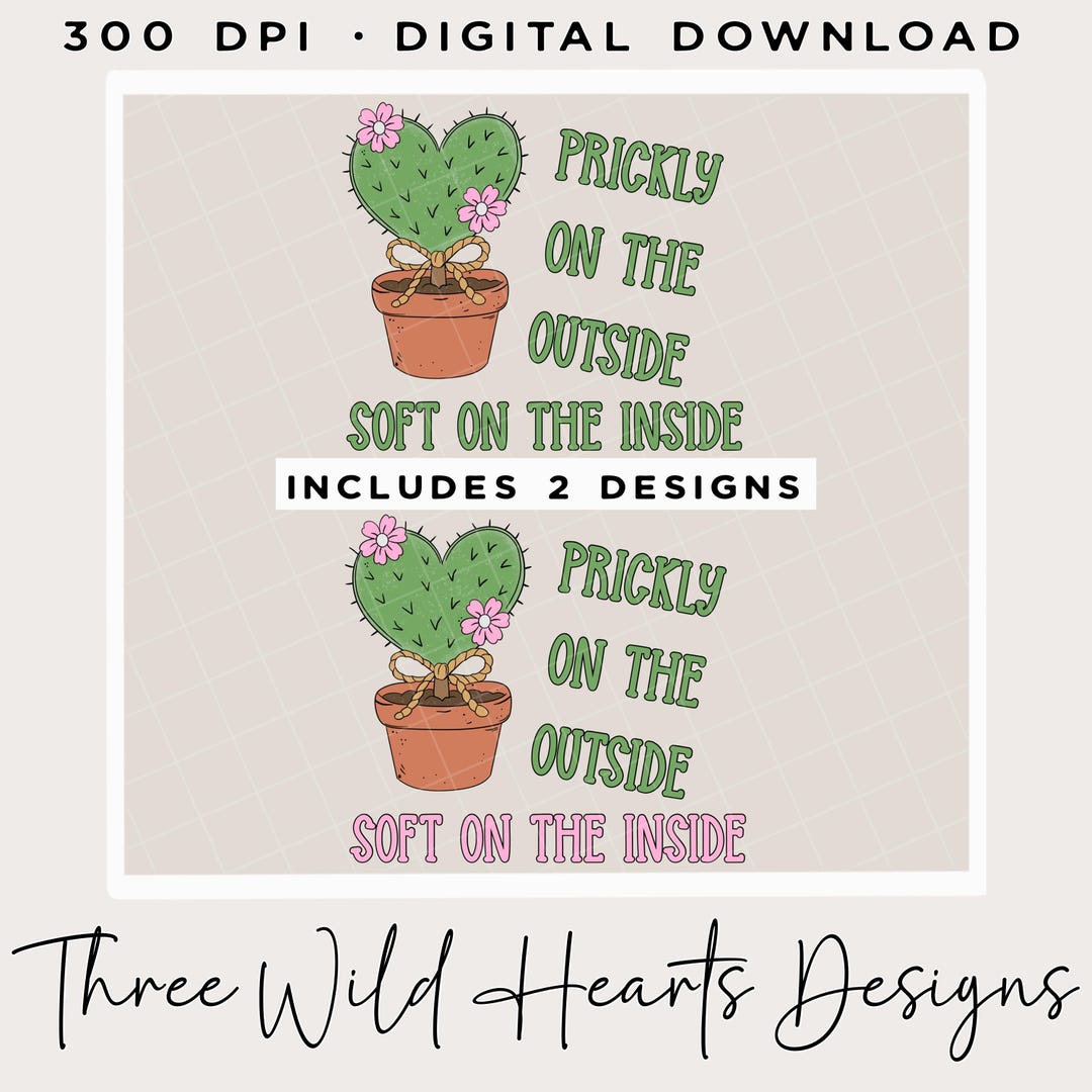 Prickly Soft Inside BUNDLE PNG | Heart Cactus - Etsy