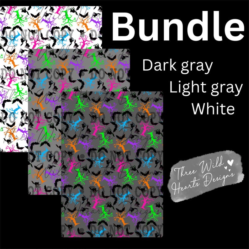 Neon Horror Characters Seamless Pattern: Spooky Sublimation Backgrounds ...