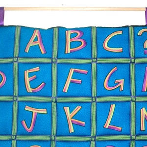 Blue Alphabet Quilted Wall Hanging ABC Room Decor - Etsy
