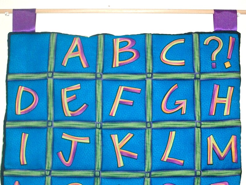 Blue Alphabet Quilted Wall Hanging ABC Room Decor - Etsy