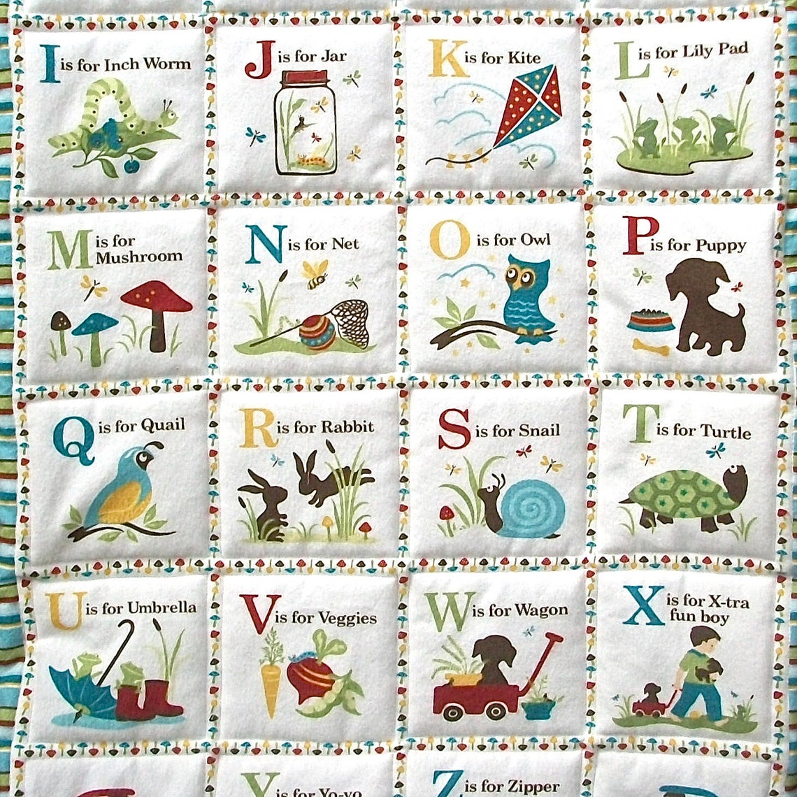 Alphabet Boys Blue Quilted Wall Hanging ABC Playmat - Etsy