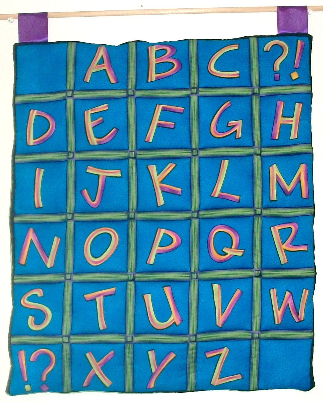 Blue Alphabet Quilted Wall Hanging ABC Room Decor | Etsy