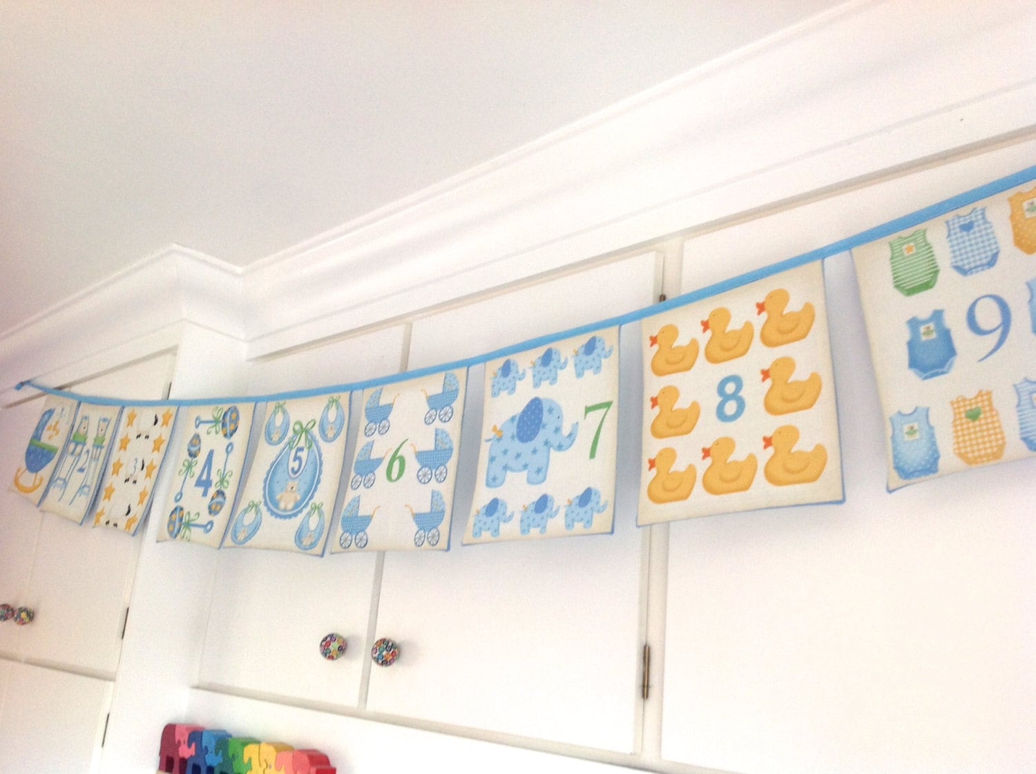 Number Bunting 1-10 Baby Blue Banner 10 Extra Large Flags Over - Etsy