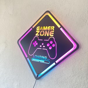 Gamer Zone LED Sign, Gaming Room Wall Art, Neon Lighted Gamer Decor - Etsy