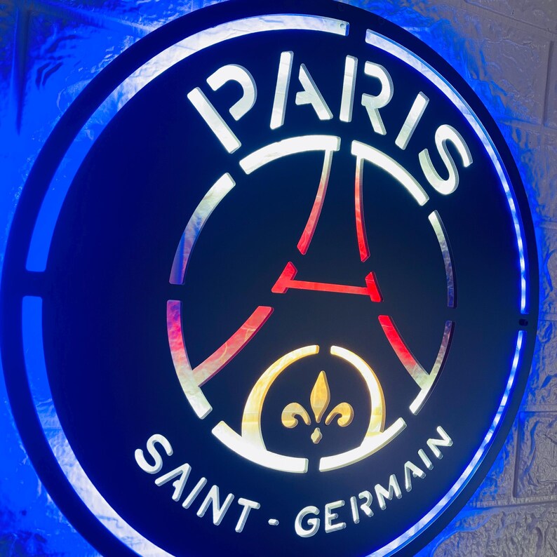 Custom *germain LED Sign | Lighted Football Club Logo Wall Art | Soccer ...