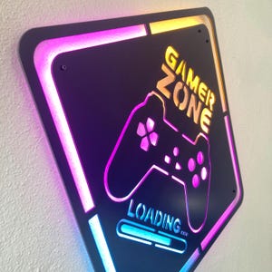 Gamer Zone LED Sign, Gaming Room Wall Art, Neon Lighted Gamer Decor - Etsy