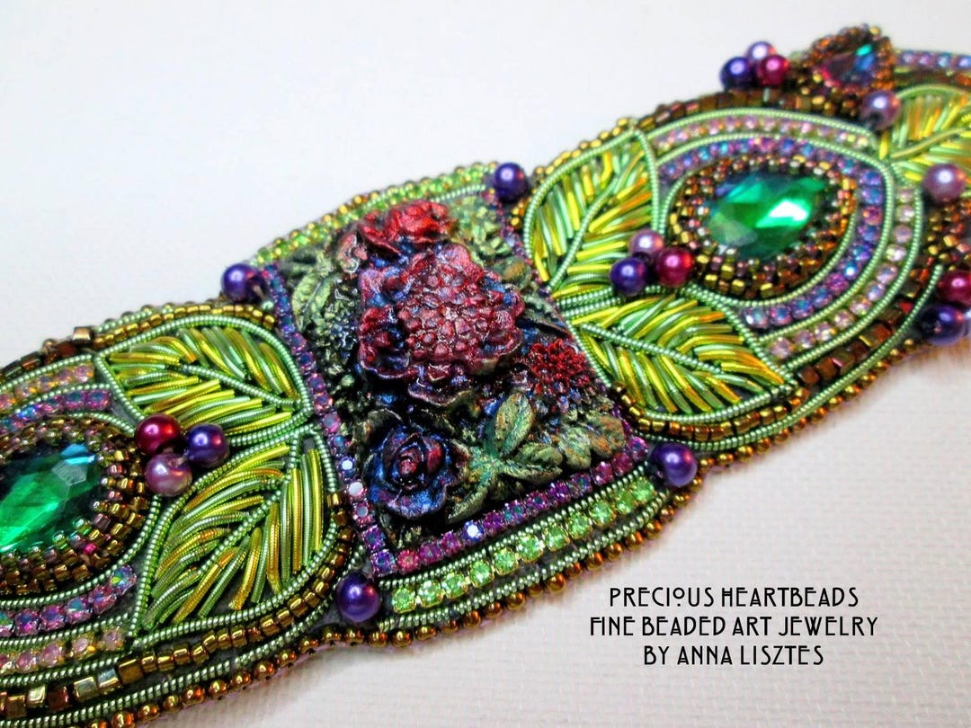 Midnight Garden - Bead Embroidery Bracelet DIY KIT, Instructions and ...