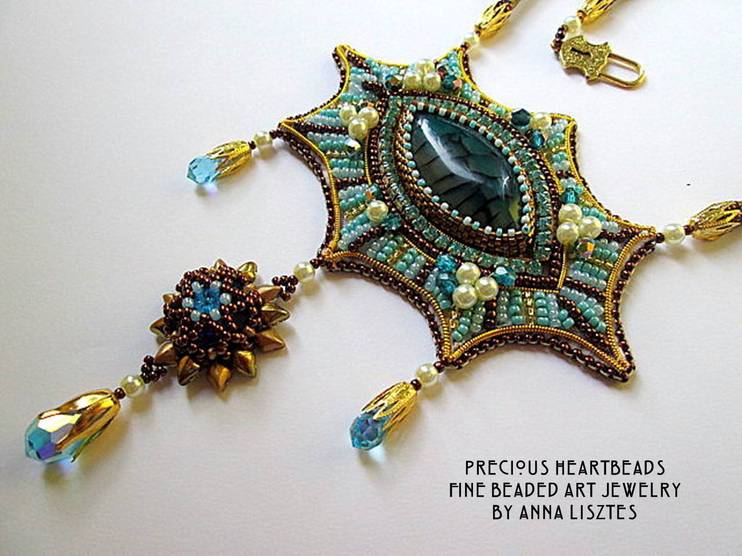 KIT DIY Bead Embroidery Necklace Beading Pattern - Etsy