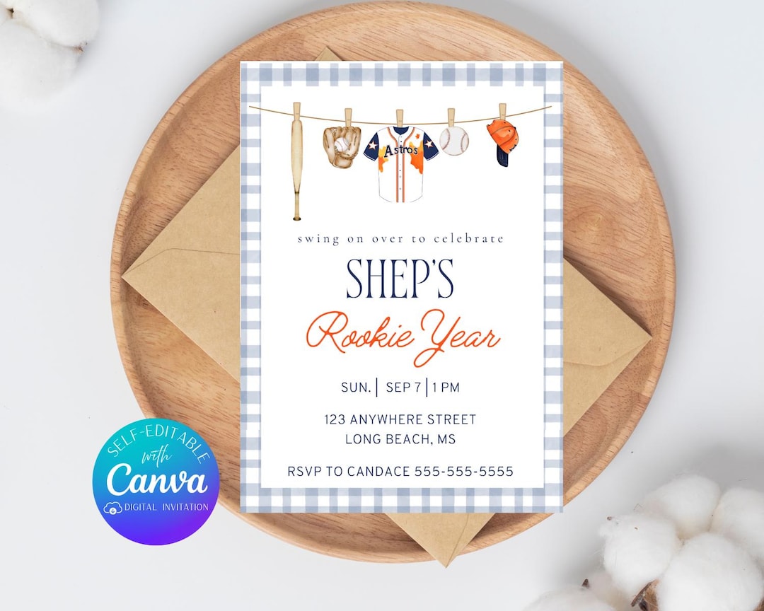 Instant Digital Download, Astros Theme Birthday Party Invitation ...