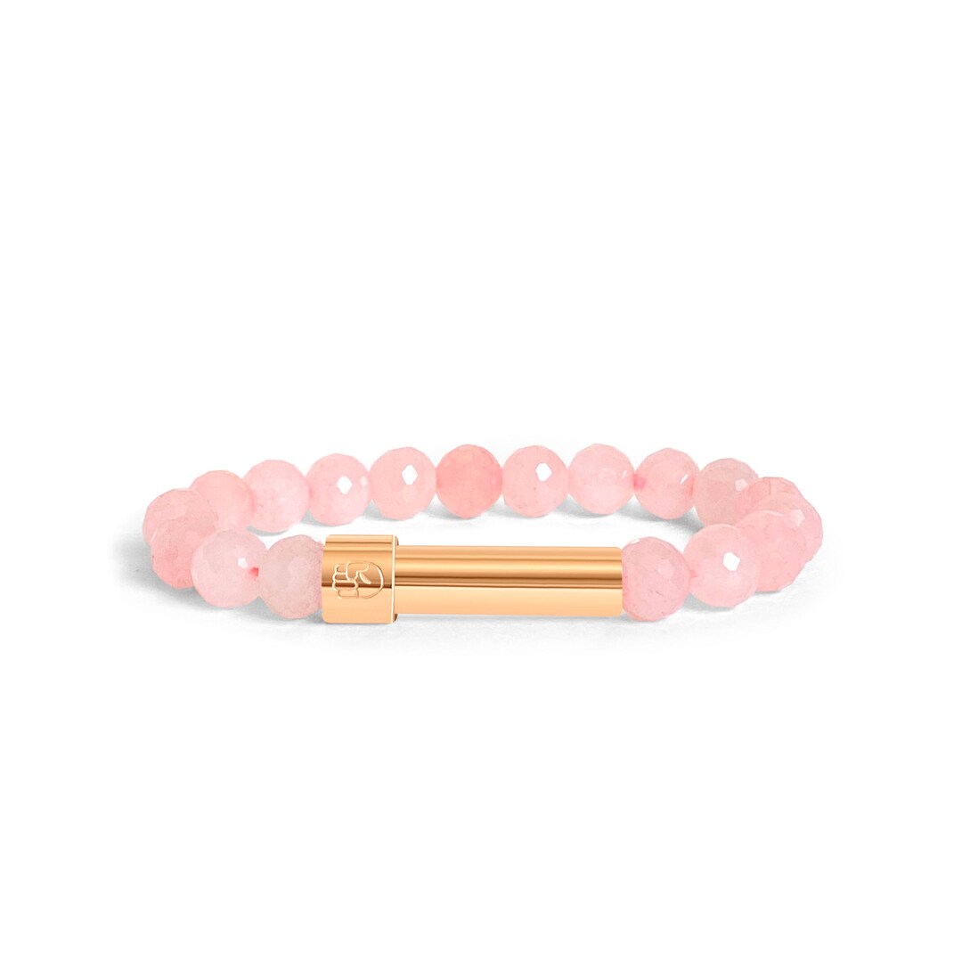 Rose Quartz Hidden Message Bracelet – Pink Gold Capsule, Affirmation ...