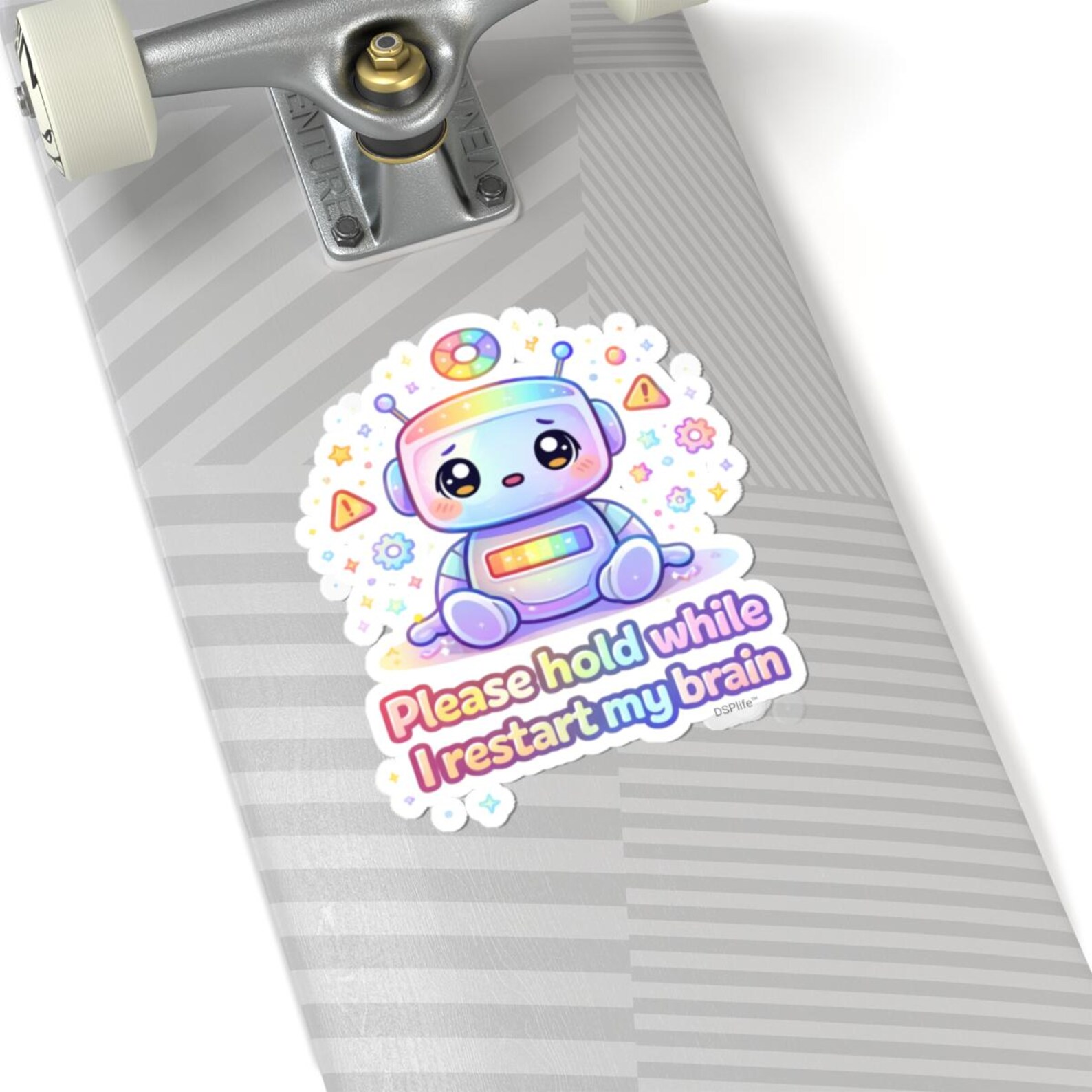 Please Hold While I Restart My Brain Sticker | Kawaii Robot | Funny ...