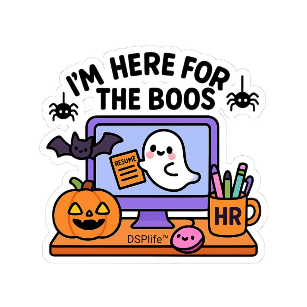 Kawaii HR Halloween Sticker: Ghost Resume - Dsplife™ Office Decor - Etsy