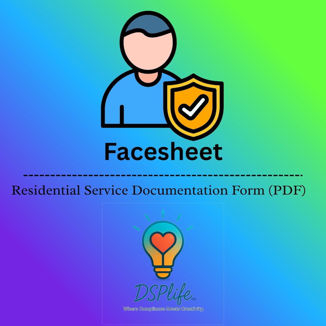 Dsplife™ Residential Services Client Intake Form, Face Sheet: Group Homes & Care Providers (PDF ...