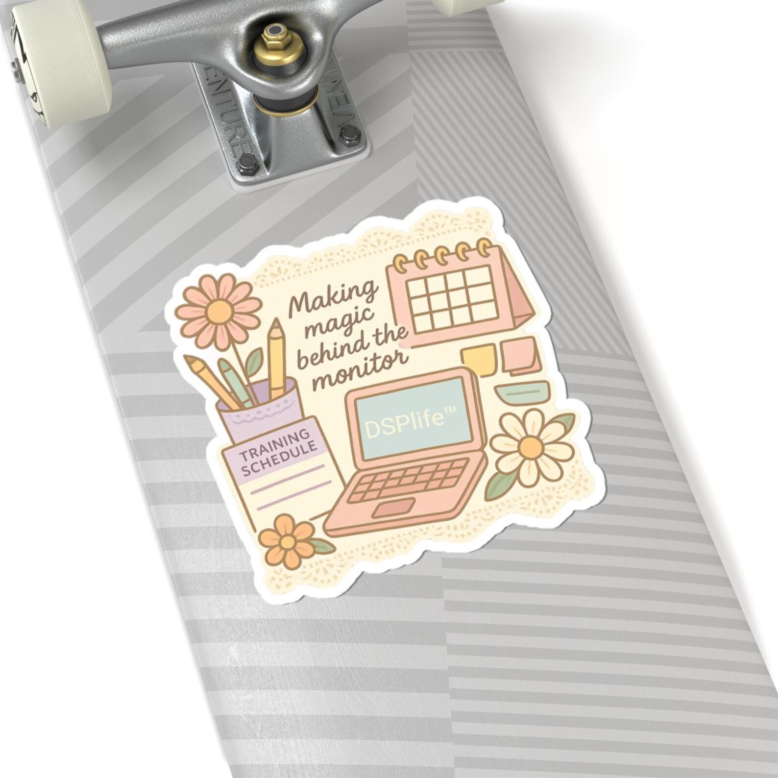 Kawaii Admin Office Sticker: Boho Floral Laptop Planner Vinyl Decal - Etsy