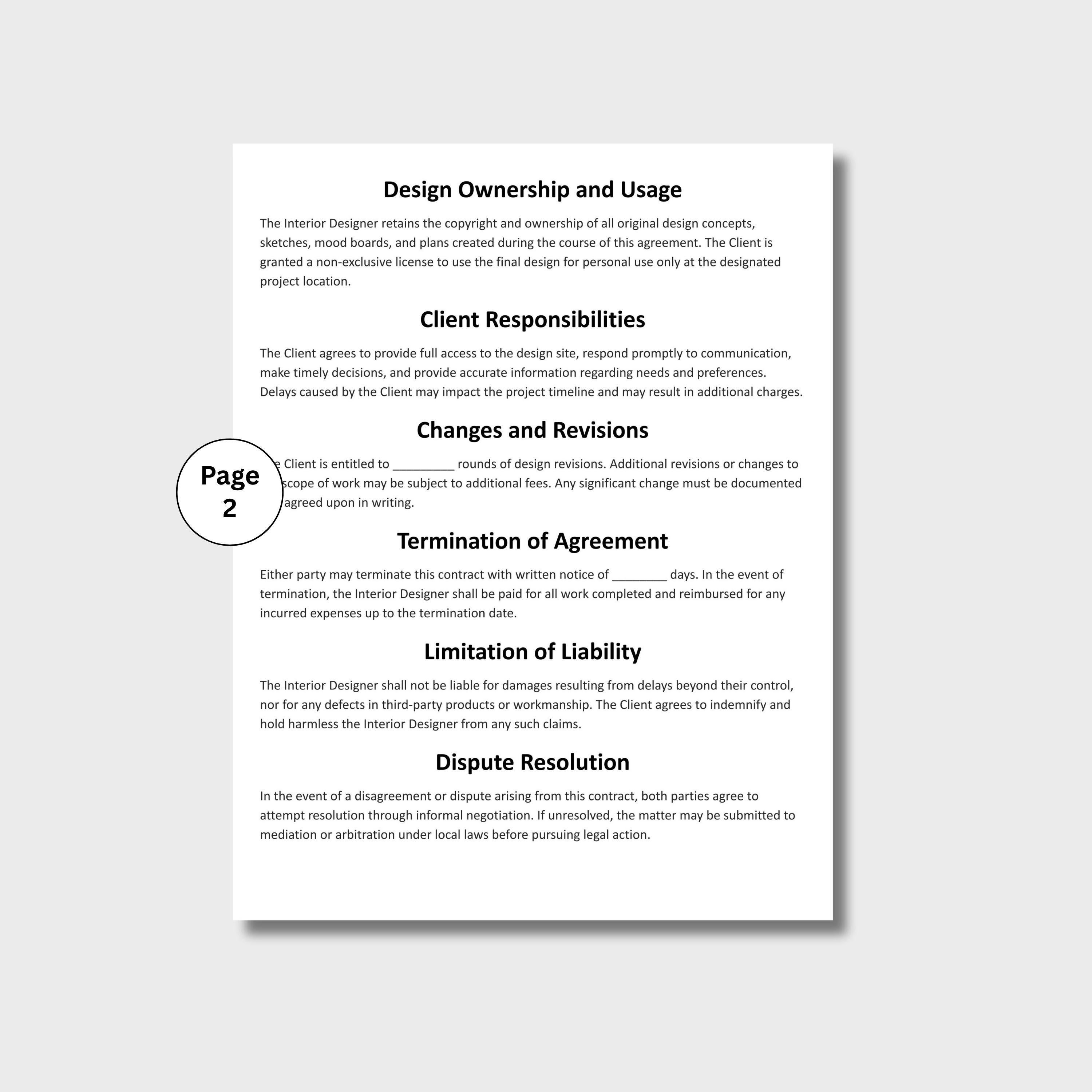 Interior Designer Contract, Customizable Interior Decorating Form ...