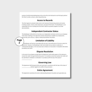 Bookkeeping Contract, Customizable Freelance Bookkeeper Form Template ...