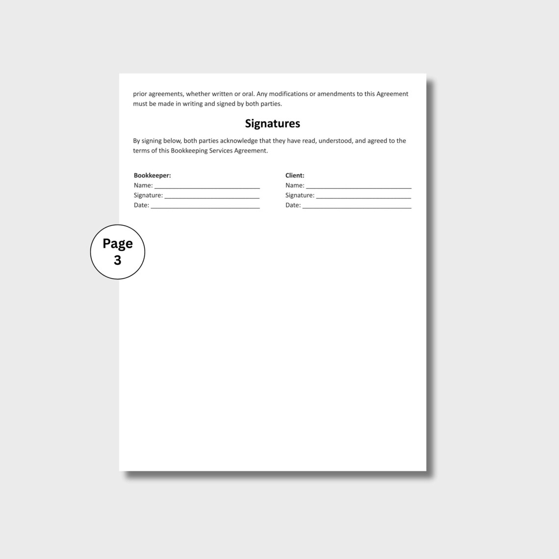 Bookkeeping Contract, Customizable Freelance Bookkeeper Form Template ...