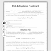 Pet Adoption Contract, Customizable Animal Adoption, Dog, Cat Adoption ...