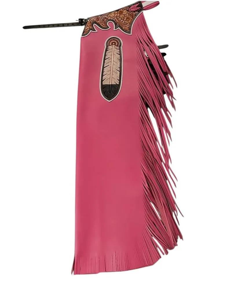 Hand-tooled Leather Rodeo Chaps | Custom Western Chaps | Fringe Bull ...