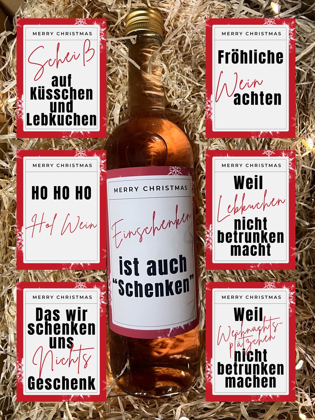 Personalized Christmas Wine Labels | Fun Bottle Labels for Gifts ...